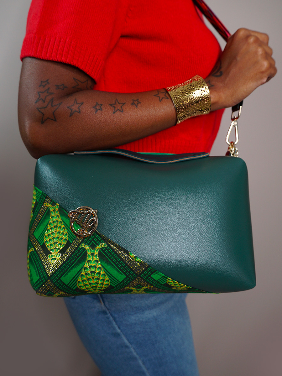 Sac en Wax et simili cuir Le Dee Green Fish