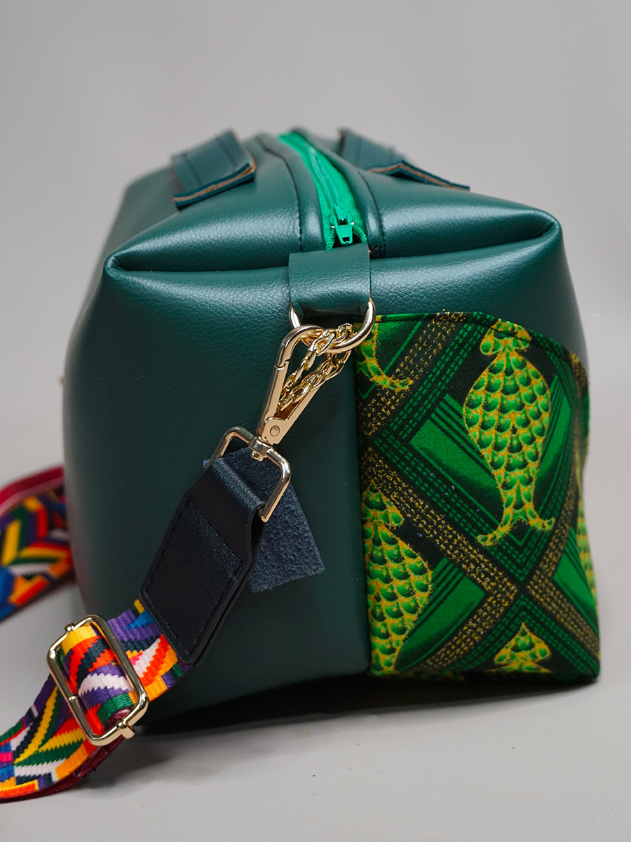 Sac en Wax et simili cuir Le Dee Green Fish